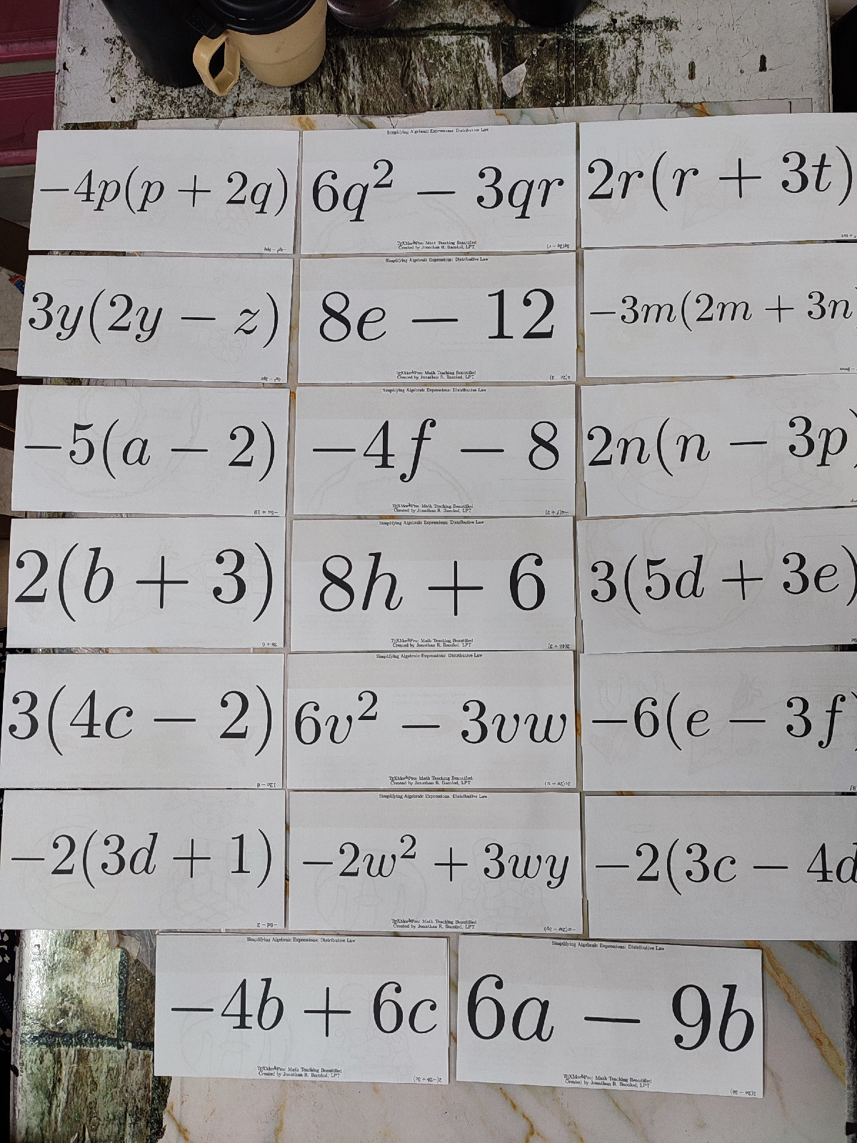 Simplifying Algebraic Expressions Flashcard Bundle (Buy 4 Take 1) Simplifying Algebraic Expressions Flashcard Bundle (Buy 4 Take 1)