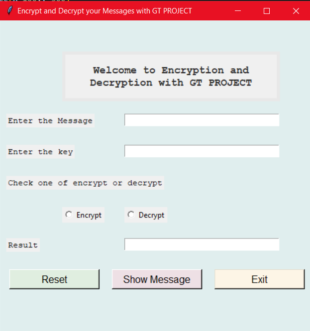 Encryption Decryption Project in Python Encryption Decryption Project in Python