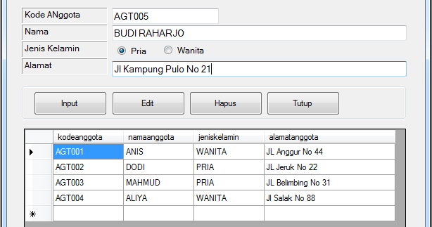 Cara Input Data Menggunakan Radio Button Pada VB .NET Cara Input Data Menggunakan Radio Button Pada VB .NET