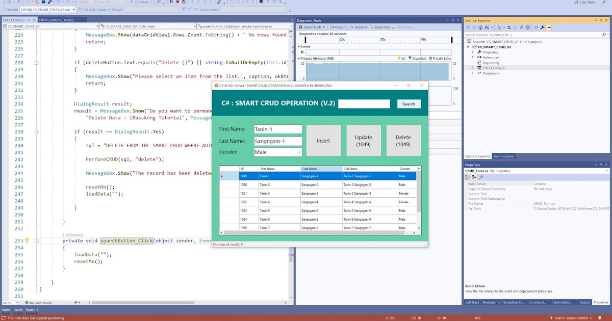 C And Sql Server V2 Perform Smart Crud Operations With Search Windows Forms Source Code