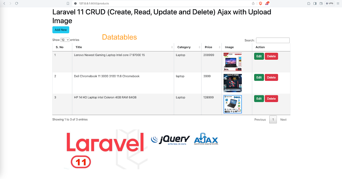 Laravel 11 Crud Create Read Update And Delete Ajax With Upload Image Tutorial101