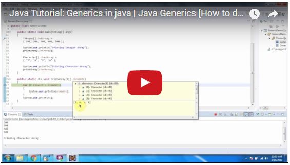 Java Ee Java Tutorial Generics In Java Java Generics How To Define