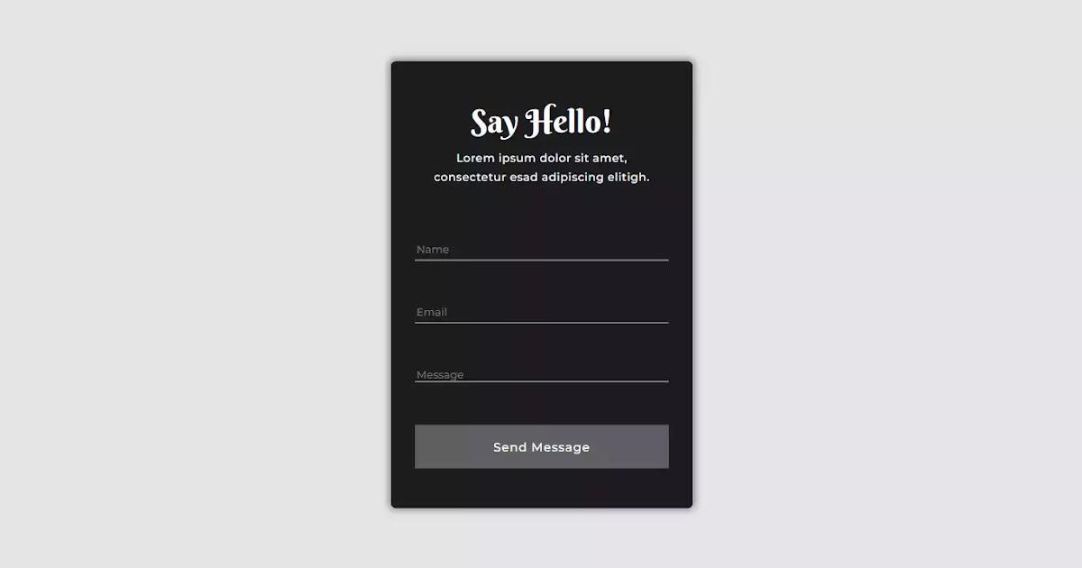 Simplest Contact Form Design Using Html Css Only Rustcode
