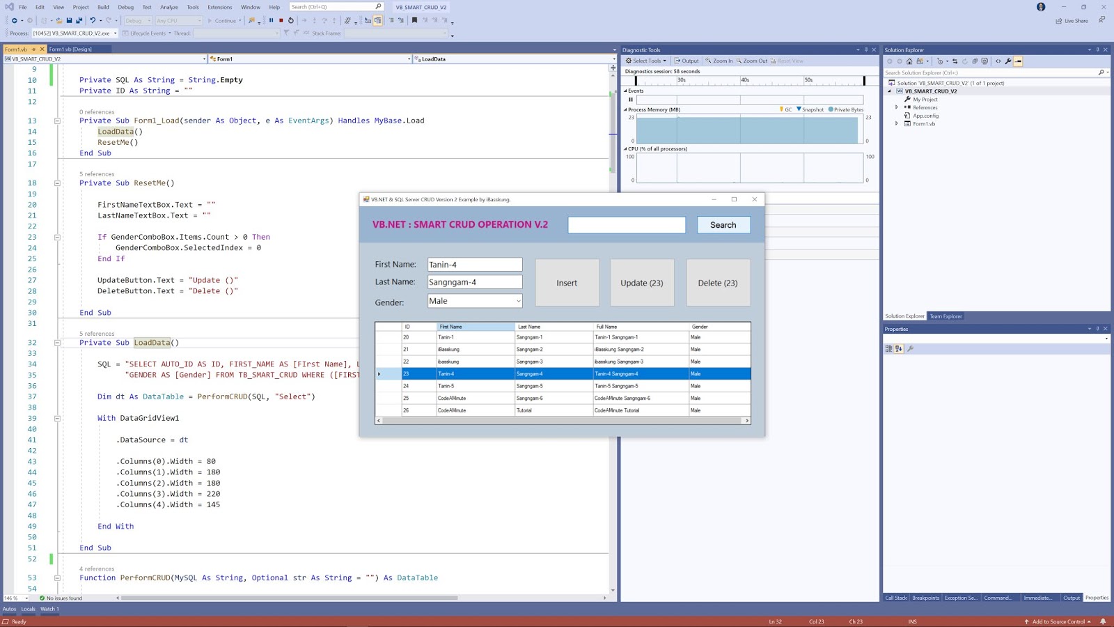 Vb 2019 And Sql Server V2 Perform Smart Crud Operations With Search Windows Forms Source