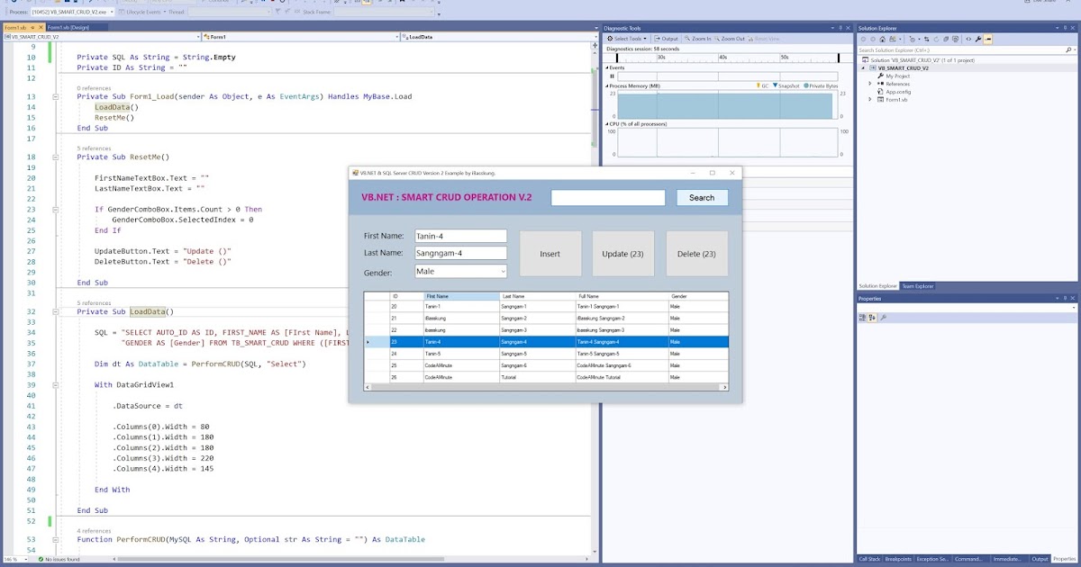 Vbnet 2019 And Sql Server V2 Perform Smart Crud Operations With Search Windows Forms Source 3042