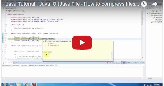 Java Ee Java Tutorial Java Io Java File How To Compress Files In Zip Format Directory