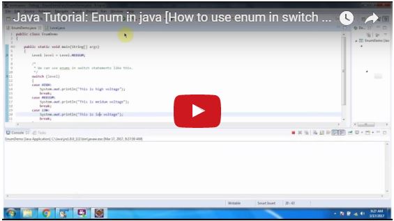 Java Ee Java Tutorial Enum In Java How To Use Enum In Switch Statement Level