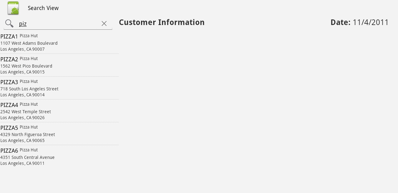 Programmers Sample Guide: Android SearchView using SQLite fts3 module ...