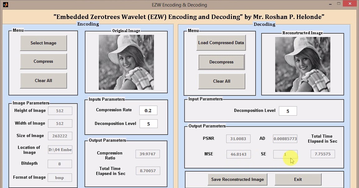 Image Compression Using Embedded Zero Tree EZW Wavelet Technique Matlab ... Image Compression Using Embedded Zero Tree EZW Wavelet Technique Matlab ...