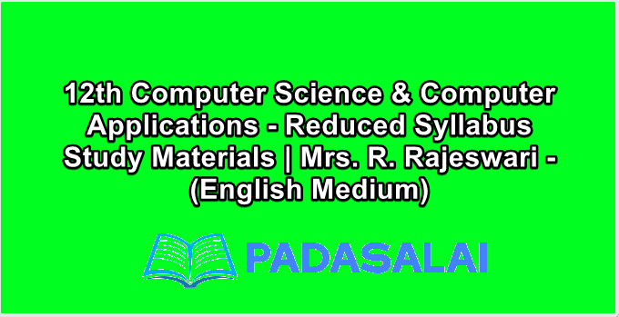 12th Computer Science & Computer Applications - Reduced Syllabus Study ...