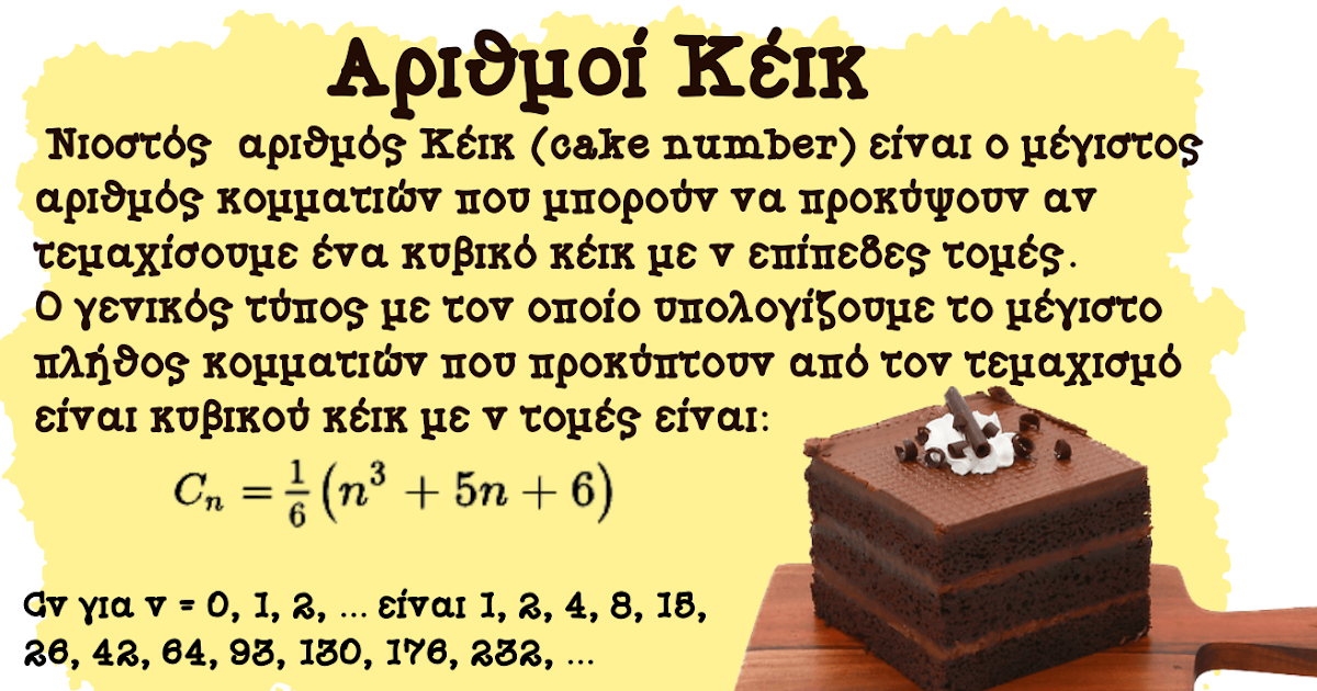 Μαθη...μαγικά : Αριθμοί Κέικ