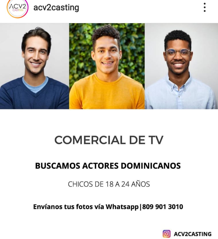 CASTING en REP. DOM: Se buscan ACTORES entre 18 y 24 años y de 50 a 55 ... CASTING en REP. DOM: Se buscan ACTORES entre 18 y 24 años y de 50 a 55 ...