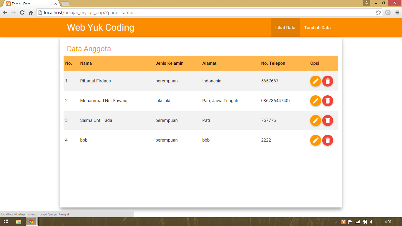 Membuat CRUD dengan PHP Mysqli Versi OOP Style + Materializecss | YukCoding Membuat CRUD dengan PHP Mysqli Versi OOP Style + Materializecss | YukCoding