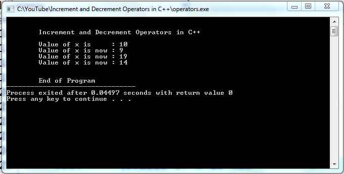 Free Programming Source Codes And Computer Programming Tutorials Increment And Decrement
