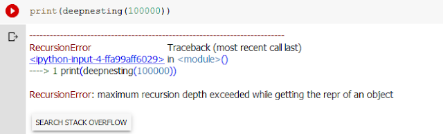 ปัญหา Stack overflow ในภาษาไพทอน ~ Python 3