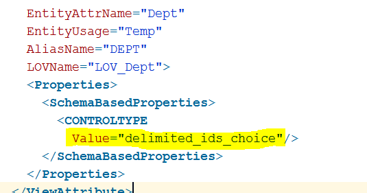 Sudarshan S Blog Oracle Adf Jdeveloper Select Multiple Values From Lov Component Choice List