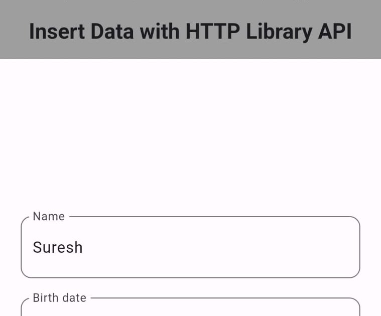 Insert Data In Mysql Database With Library With Insert Api