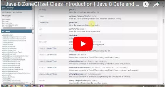 JAVA EE: Java 8 ZoneOffset Class Introduction | Java 8 Date and Time | Java Date and Time