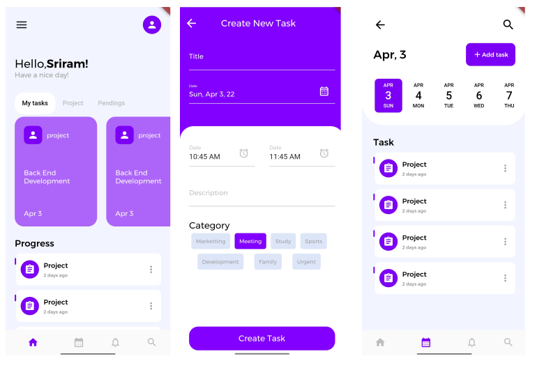 Task Management UI using Flutter Task Management UI using Flutter