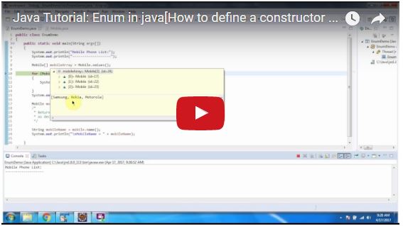 Java Ee Java Tutorial Enum In Java How To Define A Constructor And Method In Enum Mobile