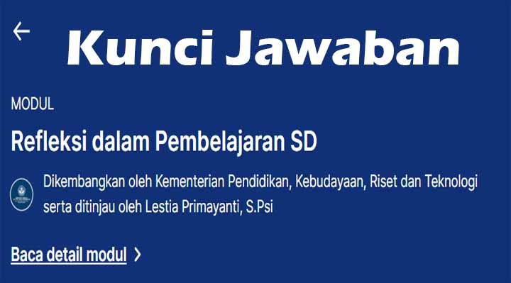 Kunci Jawaban Post Test Modul 3 Topik Perencanaan Pembelajaran Sd Paket