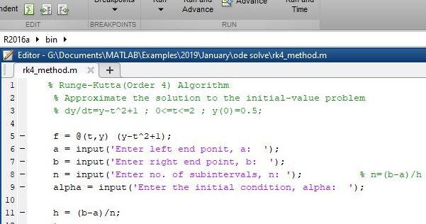 Runge Kutta Method Order 4 For Solving Ode Using Matlab Matlab Programming