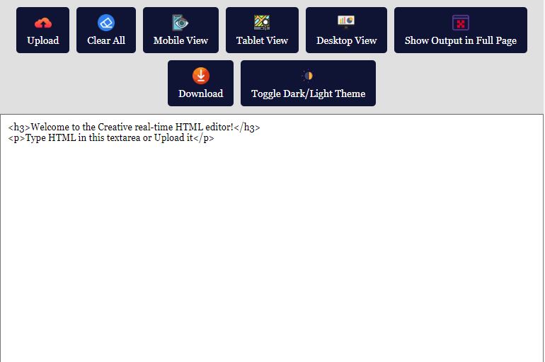 SARAMAR - Real-Time HTML Editor with Responsive Previews, File Upload ...