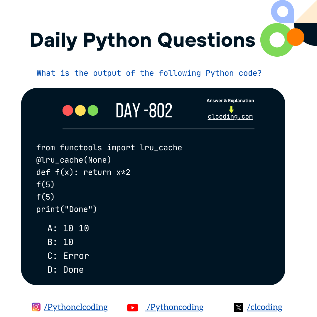 Python Coding challenge - Day 802| What is the output of the following ...