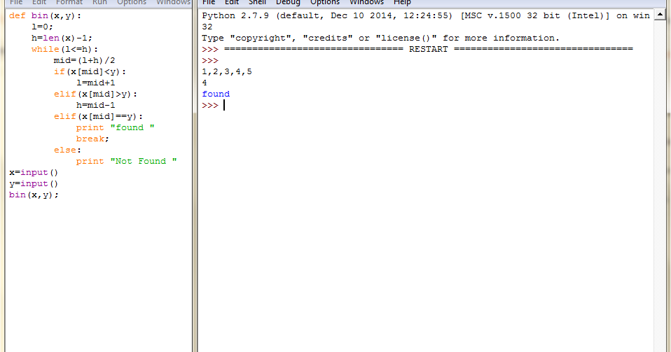 Binary Search Iterative method in python Binary Search Iterative method in python