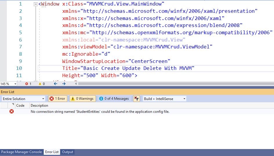 Wpf Mvvm No Connection String Named Myentities Could Be Found In The Application Config File