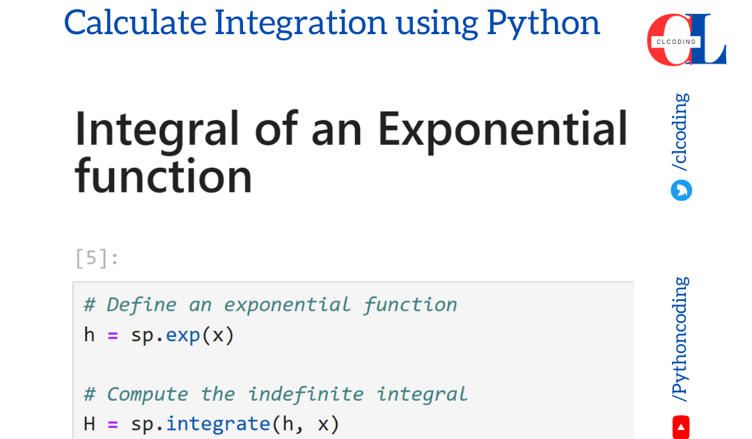 Calculate Integration using Python ~ Computer Languages (clcoding) Calculate Integration using Python ~ Computer Languages (clcoding)