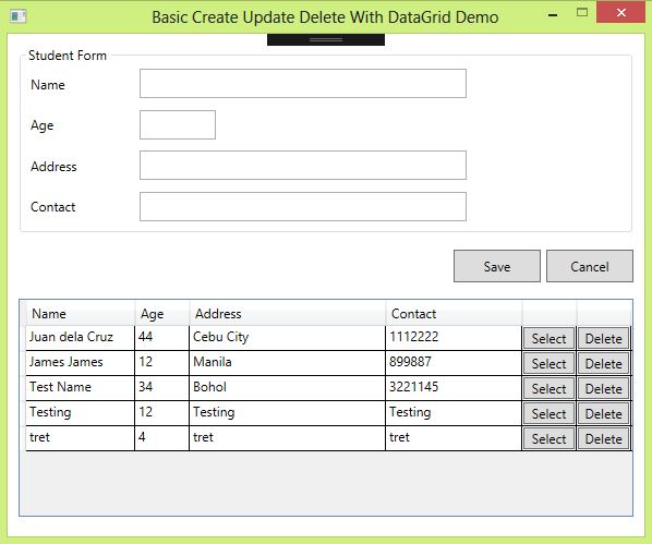 Wpf Crud With Datagrid Entity Framework And Vb