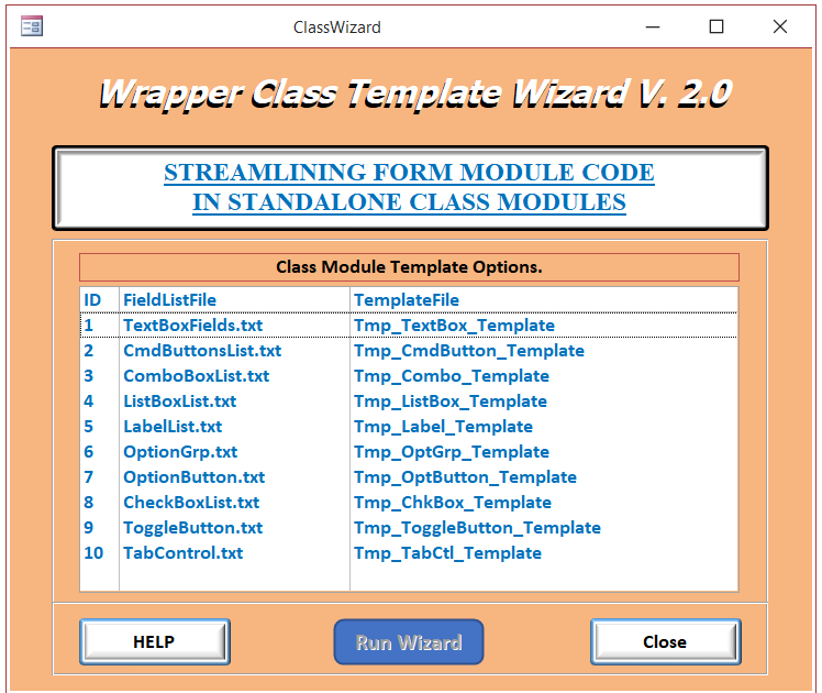 Wrapper Class Template Wizard V2 ~ Learn Ms Access Tips And Tricks