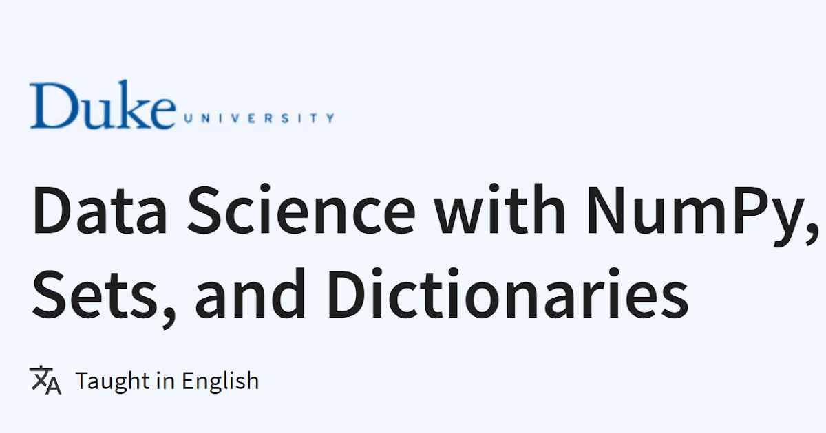 Data Science with NumPy, Sets, and Dictionaries ~ Computer Languages ...