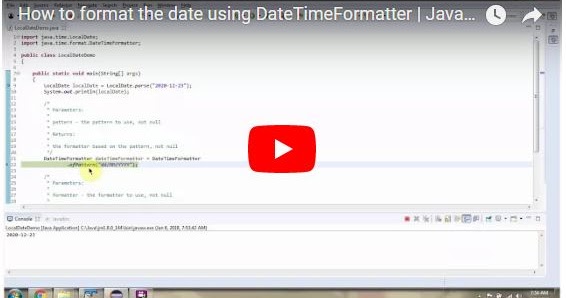 Java Ee How To Format The Date Using Datetimeformatter Java 8 Localdate Class Java 8 Date