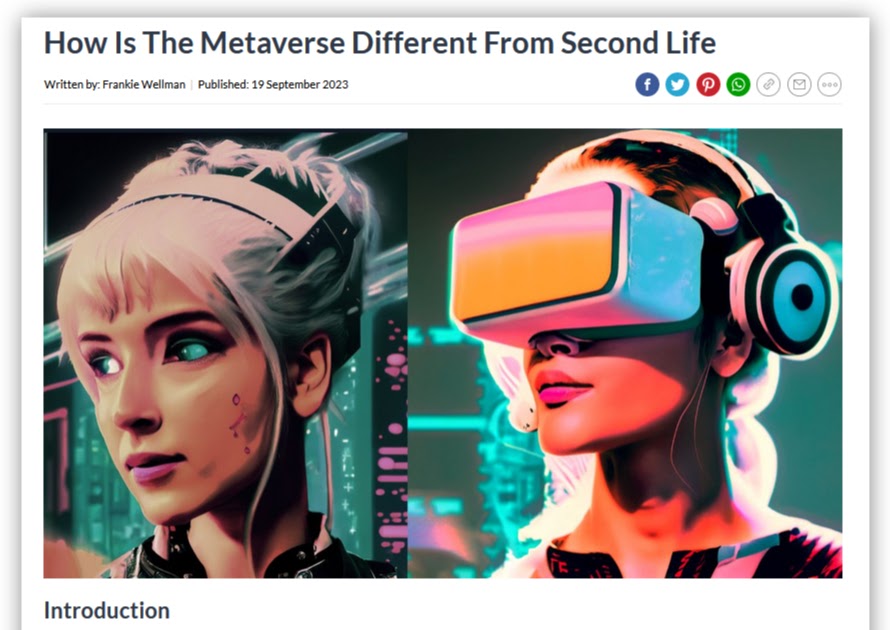 Online Artikel: Wie unterscheidet sich das Metaversum von Second Life? Online Artikel: Wie unterscheidet sich das Metaversum von Second Life?