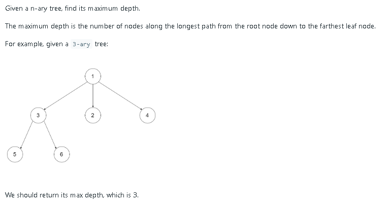 Leetcode 559. Maximum Depth of N-ary Tree Leetcode 559. Maximum Depth of N-ary Tree