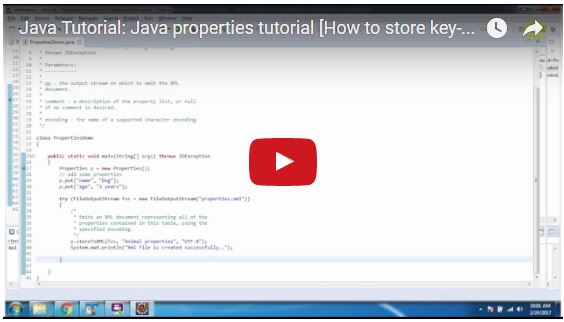 Java Ee Java Tutorial Java Properties Tutorial How To Store Key Value Pairs In Xml With Encoding